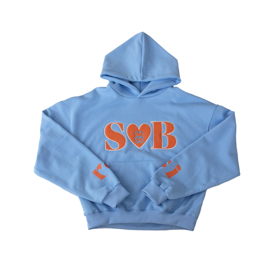 소브레시 SOB Heart Emb Hoodie (Sky blue) - 위시버킷