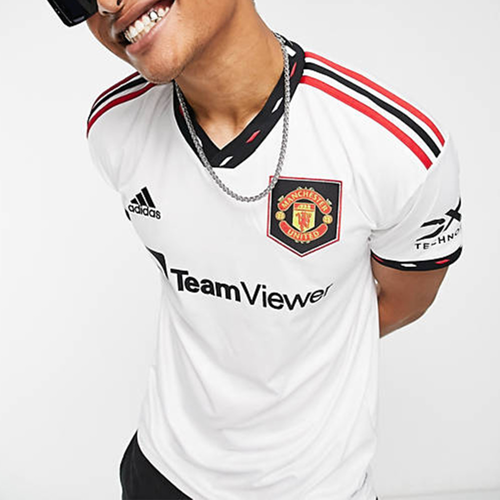 아디다스 아디다스 맨체스터 유나이티드 유니폼 반팔 저지 어웨이 화이트 - 위시버킷
