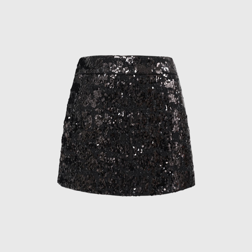 룩캐스트 로사나 스팽글 스커트_블랙 / ROSANA SPANGLE SKIRT_BLACK - 위시버킷