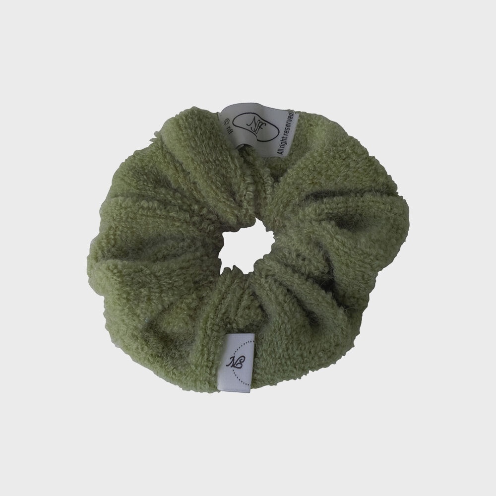 엔프프 terry hair scrunchie_khaki - 위시버킷