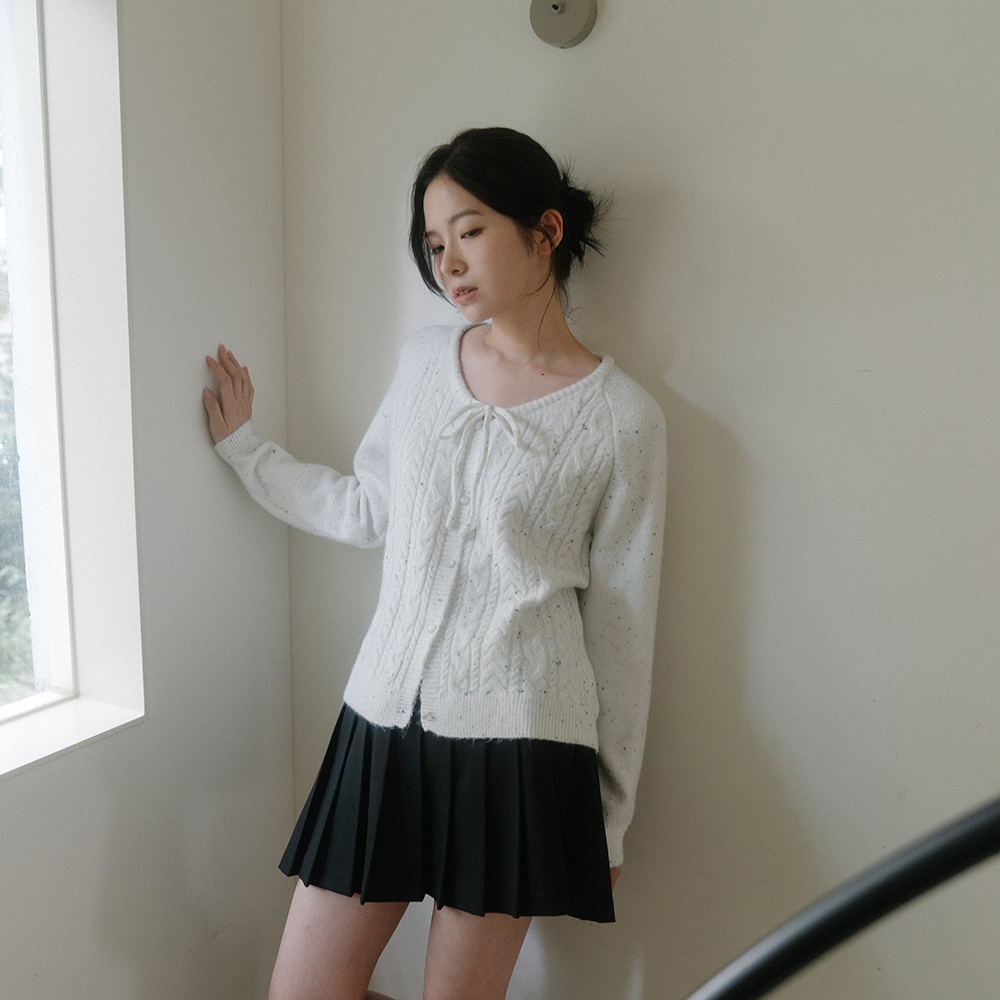 라미네즈 [29CM 단독] Ribbon Cable Knit Cardigan - Ivory - 위시버킷
