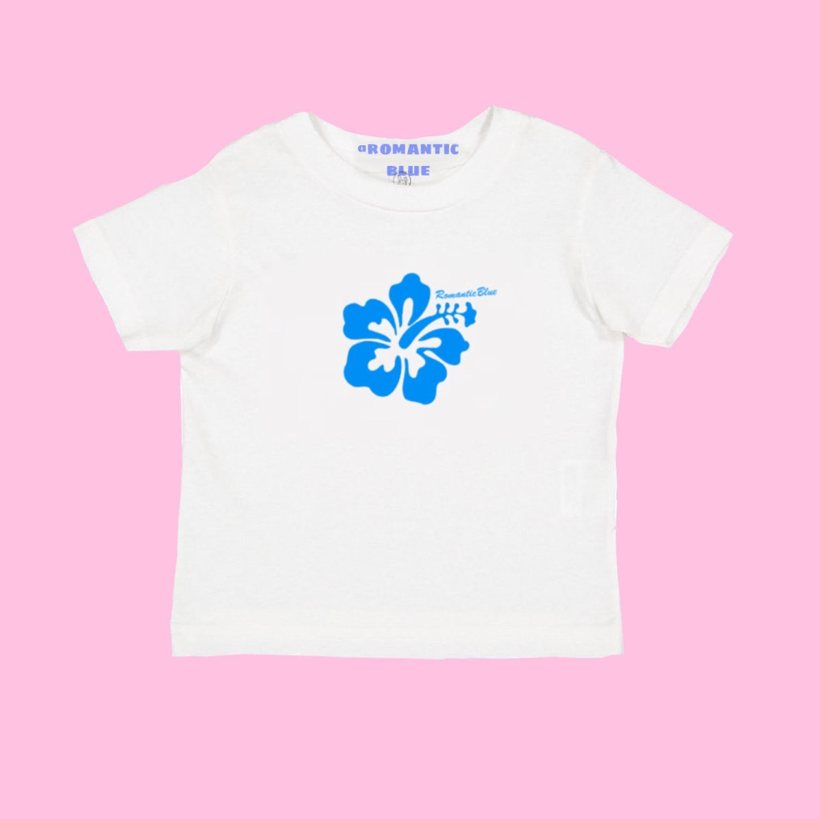 로맨틱 블루 Hibiscus Tee- Blue - Small - 위시버킷