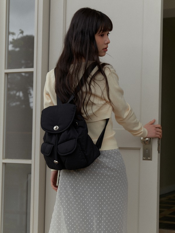 오브히 Mignon Padded Backpack - Black - 위시버킷