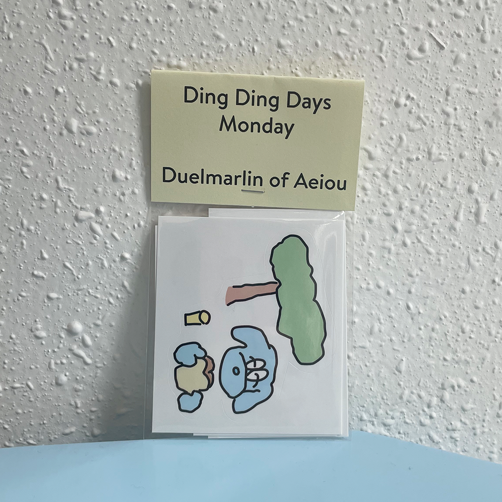 아에이오우 Ding Ding Days Sticker Monday 6 set - 위시버킷