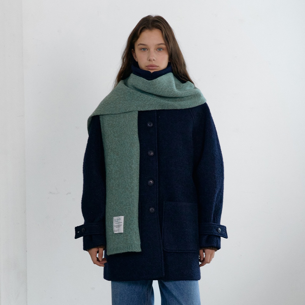 브렌다브렌든 서울 brenda boucle half coat - navy - 위시버킷