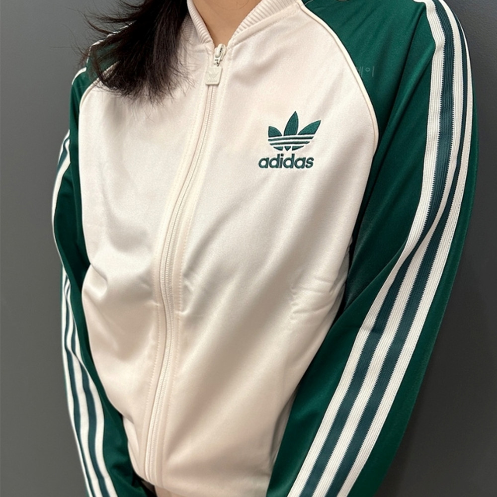 아디다스 아디다스 슈퍼스타 트랙탑 져지 자켓 윈더 화이트 그린 IS1403 - 위시버킷