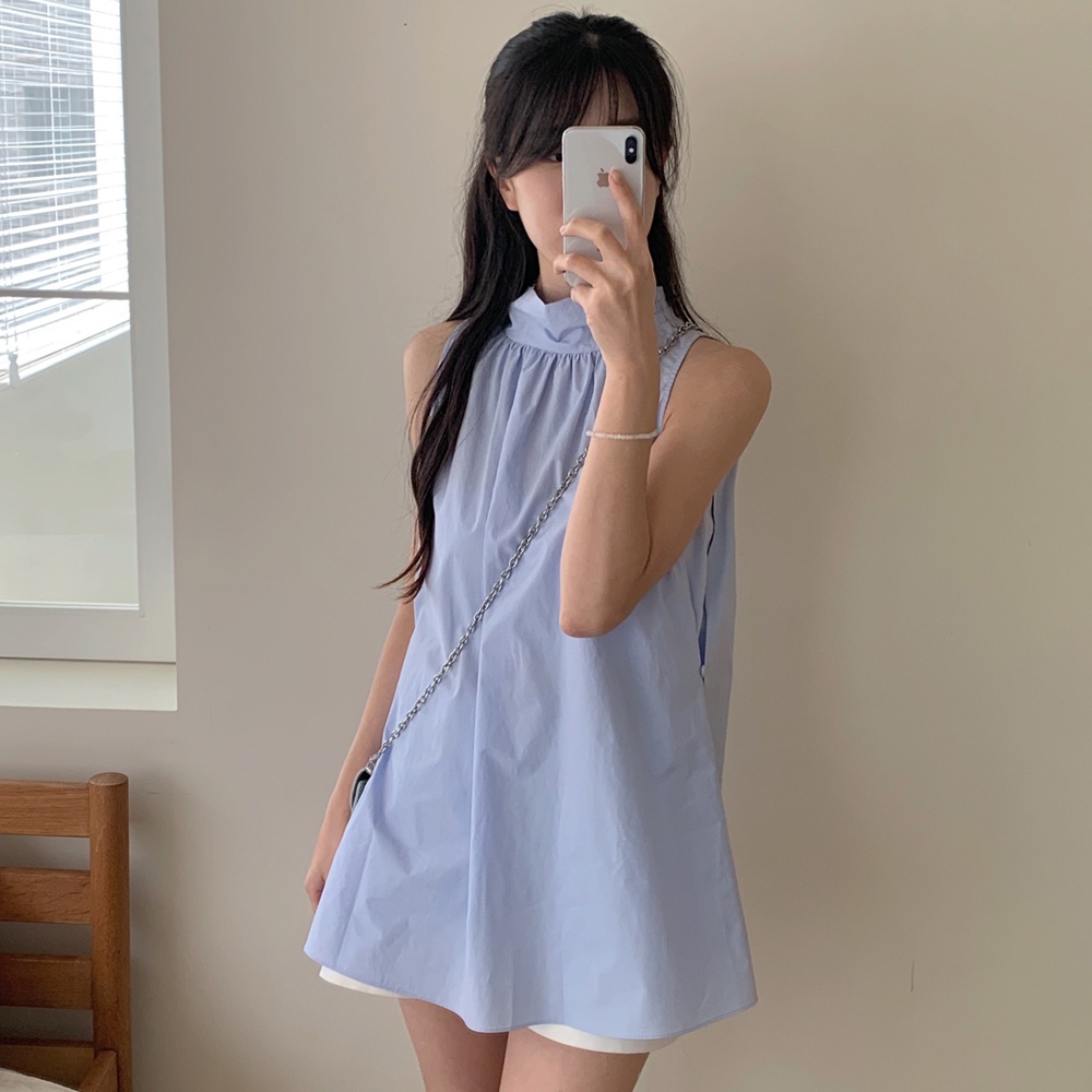 오떼뜨 [알로하 착용] [6차] HALTER NECK TIE BLOUSE_2COLOR - 위시버킷