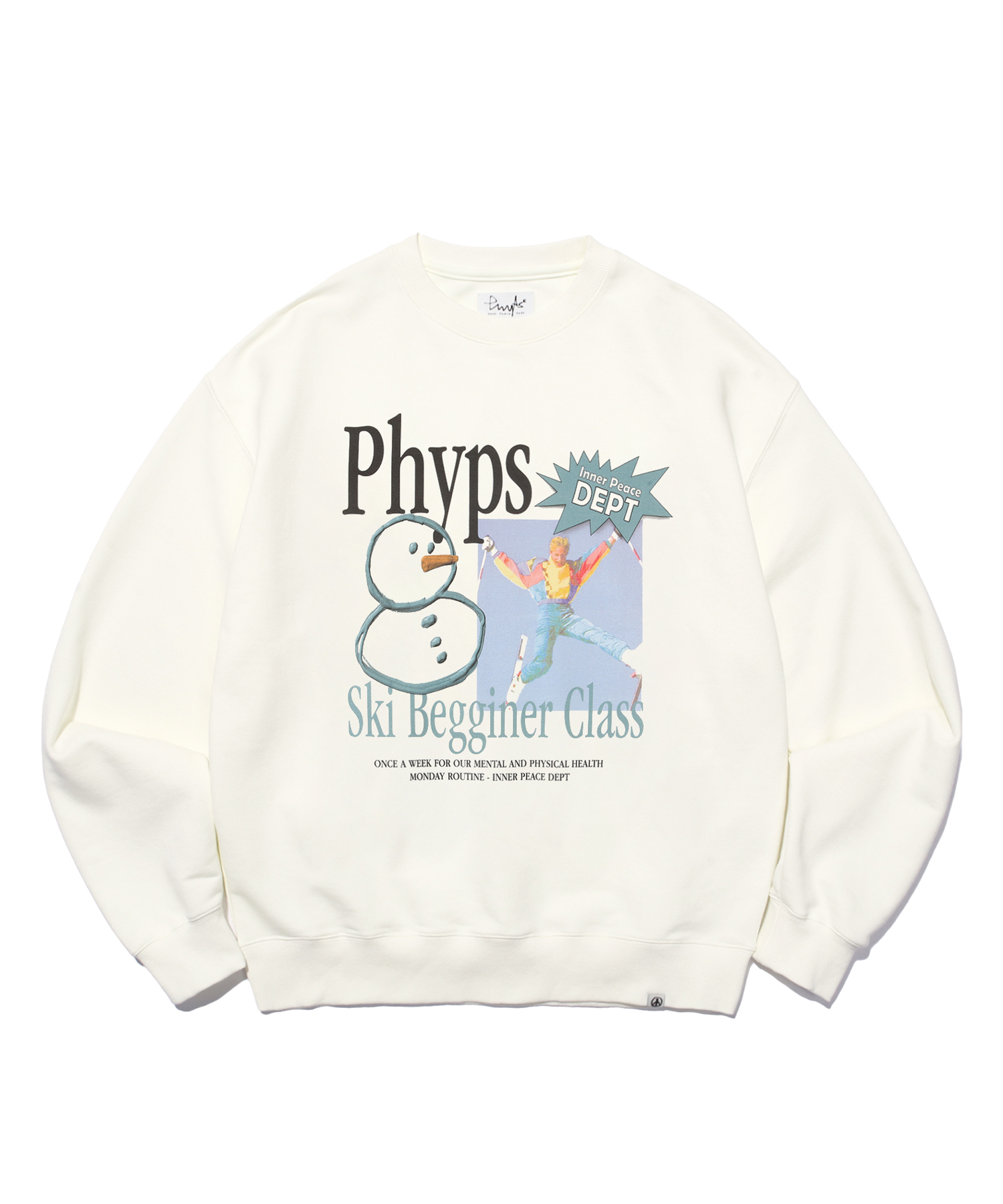 피지컬 에듀케이션 디파트먼트 PHYPS® SKI BEGGINER CLASS CREWNECK IVORY - 위시버킷
