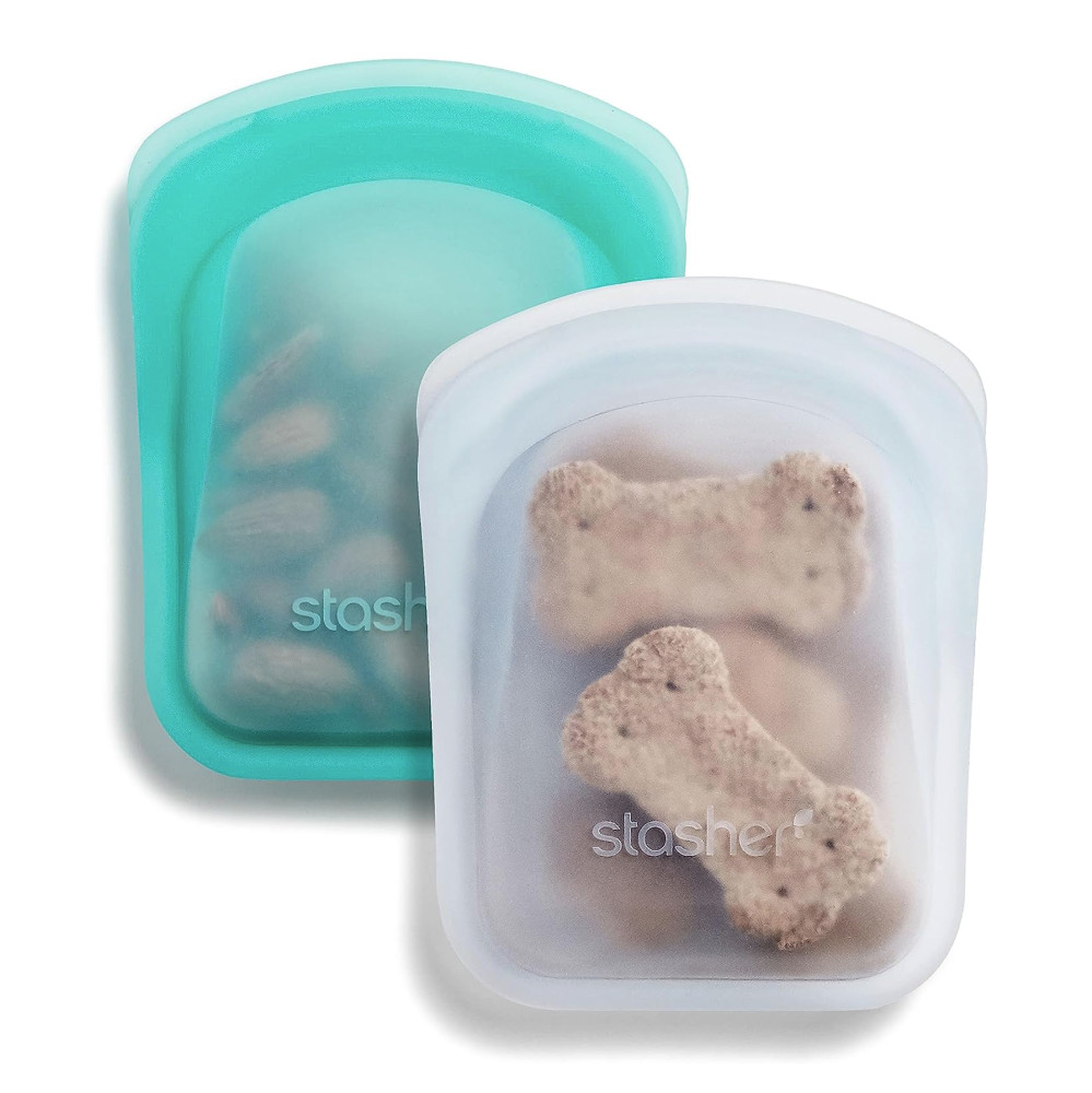스타셔 스태셔 실리콘백 포켓사이즈 클리어+아쿠아 2개입 완전밀봉&방수 스타셔지퍼백 Stasher - 위시버킷