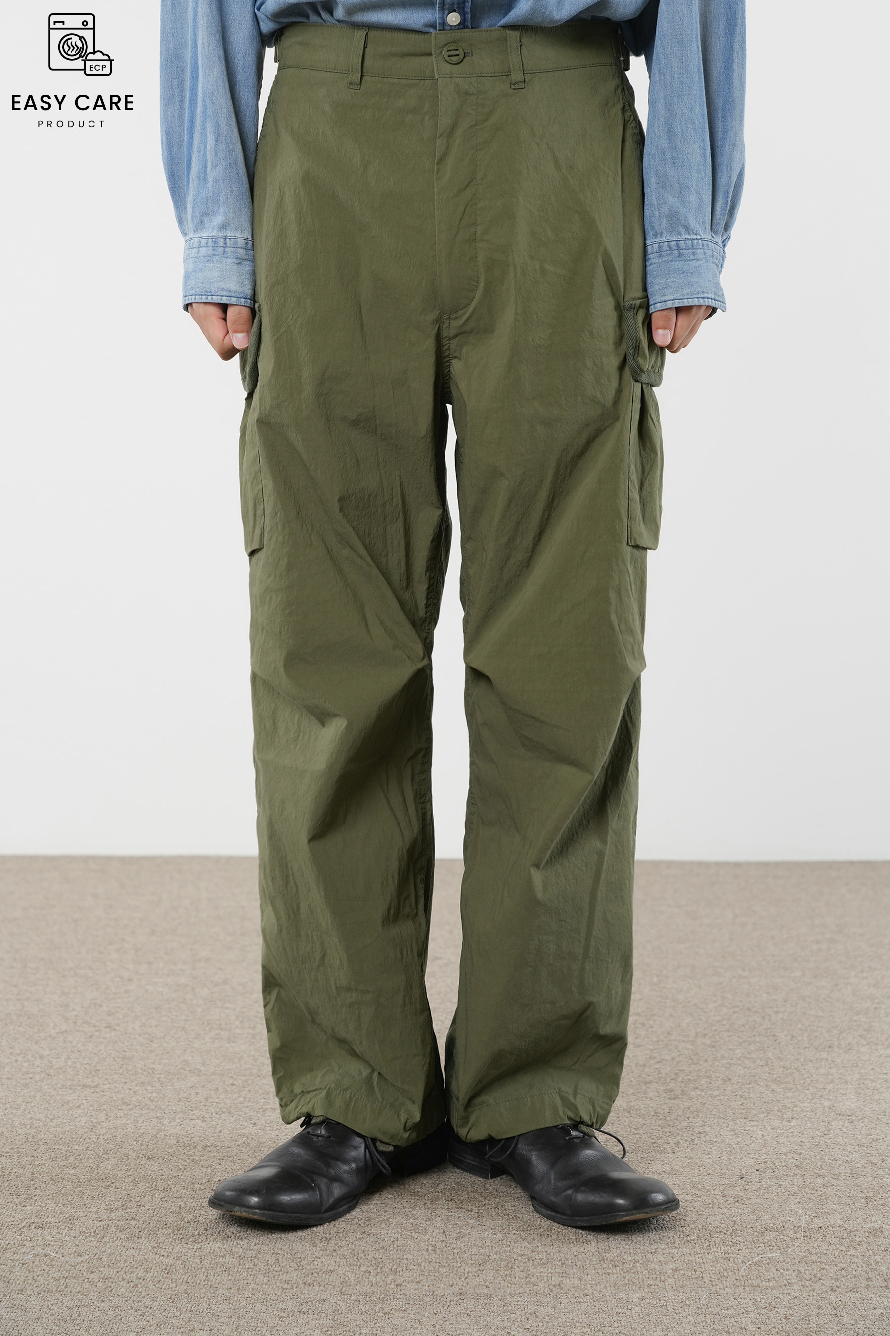 어파트프롬댓 MOSS GREEN 2WAY STRETCH WASHED CARGO PANTS (ECP GARMENT PROCESS ...