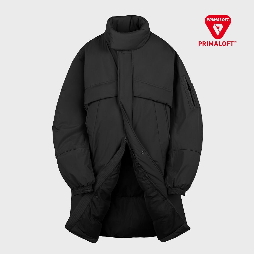 코드그라피 [PRIMALOFT] 몬스터 롱파카_블랙 - 위시버킷