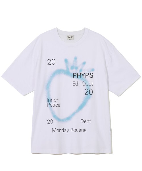 피지컬 에듀케이션 디파트먼트 PHYPS® SPRAY BIG STRAWBERRY SS WHITE / BLUE - 위시버킷