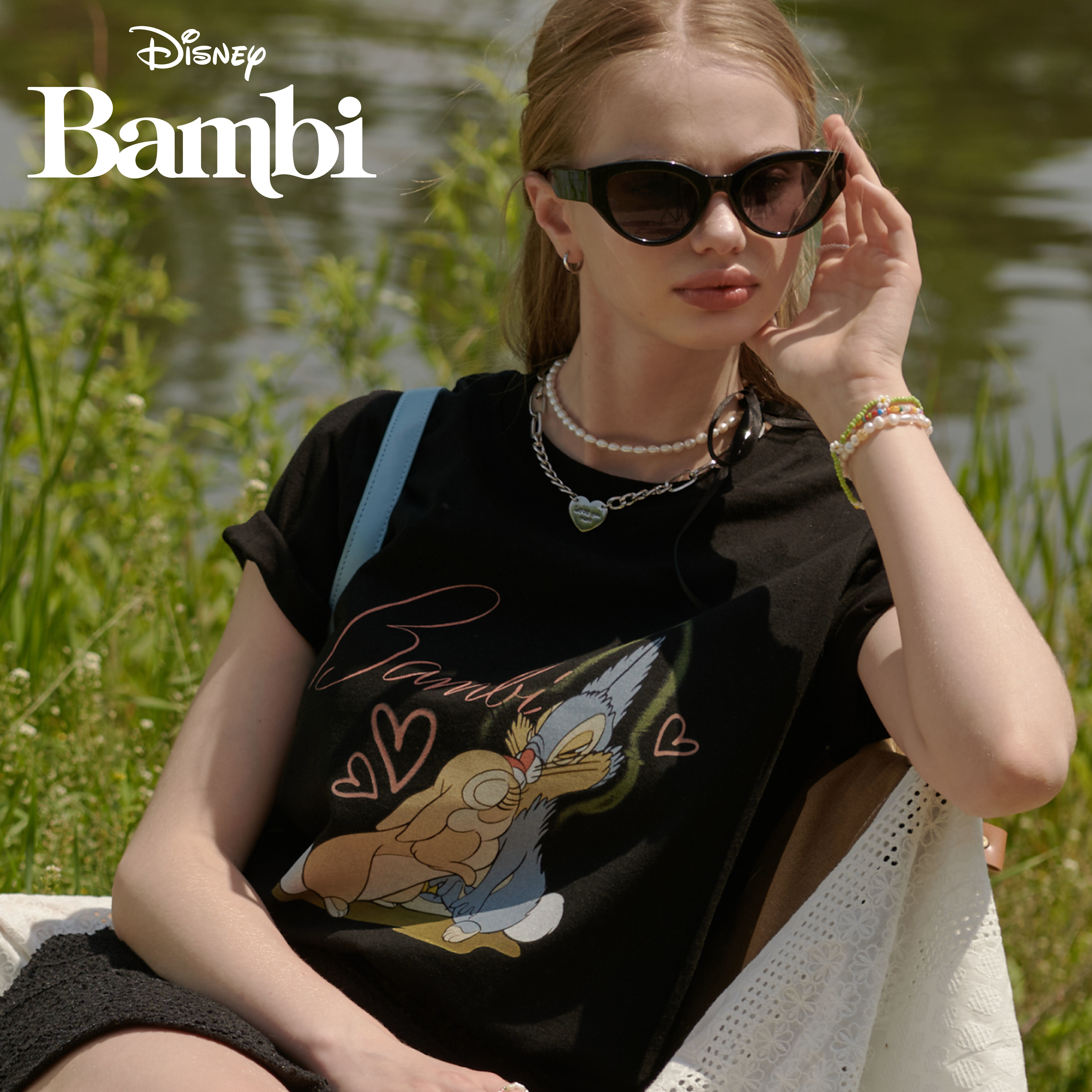 비터셀즈 Bambi_Friends Tee-Black - 위시버킷