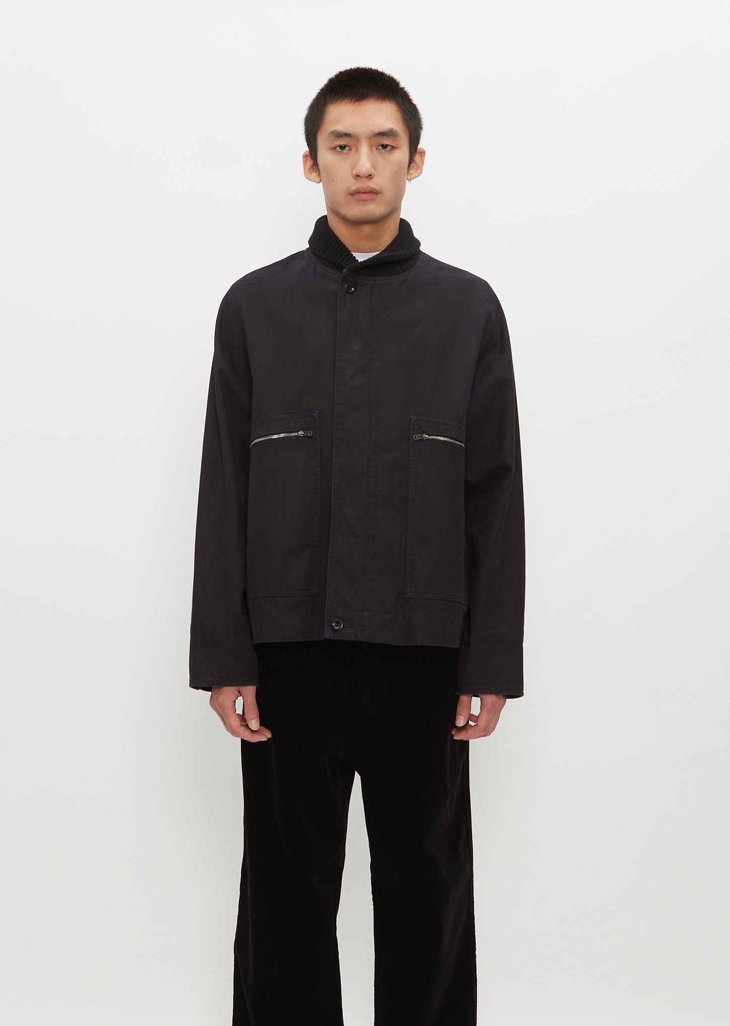 르메르 Rib Neck Jacket Indigo Twill - S / Indigo - 위시버킷