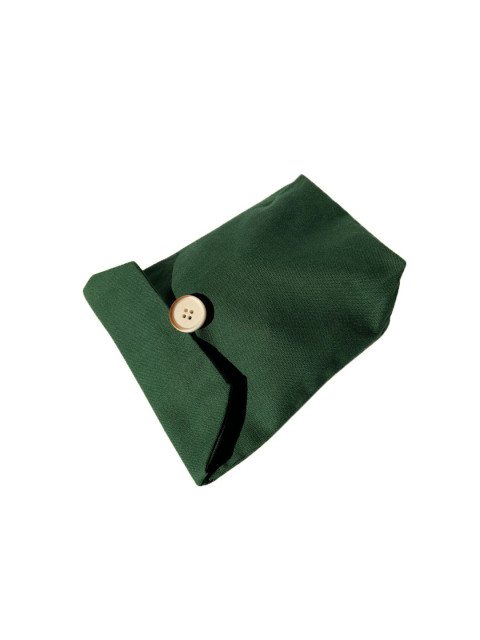 디어그린 Green Button Pouch / 그린 초록 단추 봉투 파우치 - 위시버킷