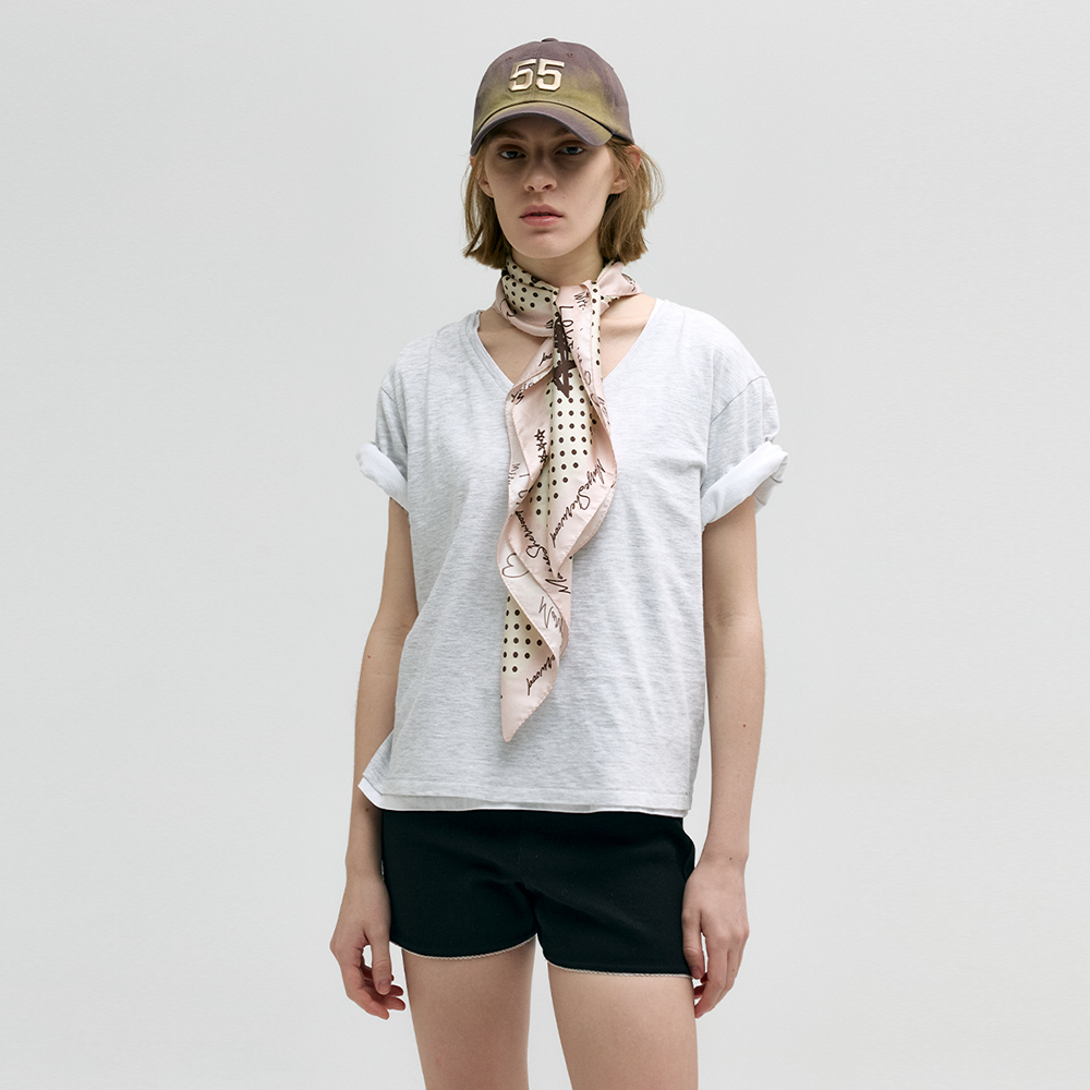마지셔우드 MARGE SKETCH SCARF_pink/beige - 위시버킷