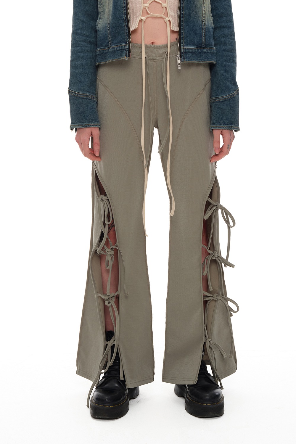 유쓰배쓰 STRING BANDING PANTS_KHAKI - 위시버킷