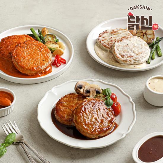 다신샵 다신 닭신 소스 닭가슴살 스테이크 3종 중 택1 5개입(데미그라스, 갈릭크림치즈, 치폴레) - 위시버킷