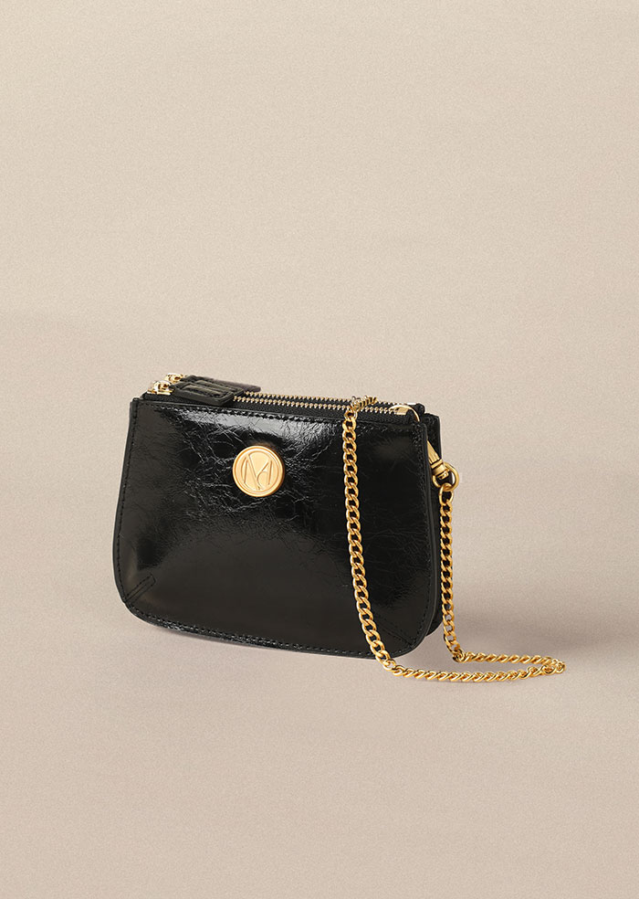 꼬떼드무아 Ecrin mini double chain bag - Black - 위시버킷