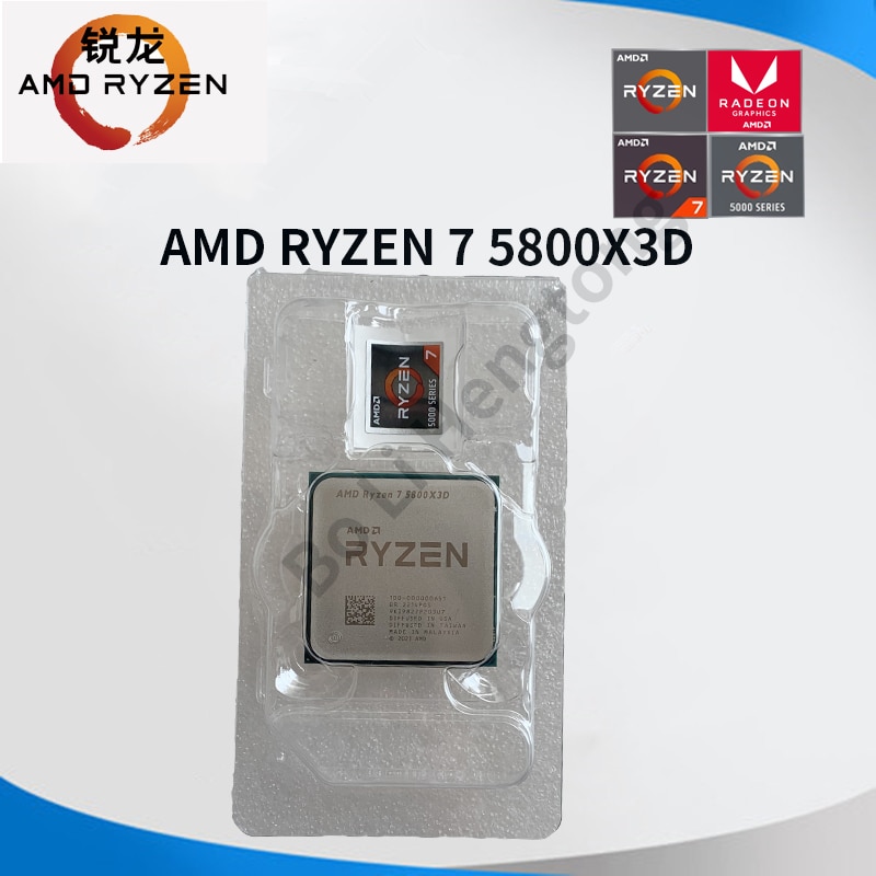 AMD Ryzen 7 5800X3D R7 5800X3D 3.4 GHz 8 코어 16 스레드 CPU 프로세서, 7NM L3 ...