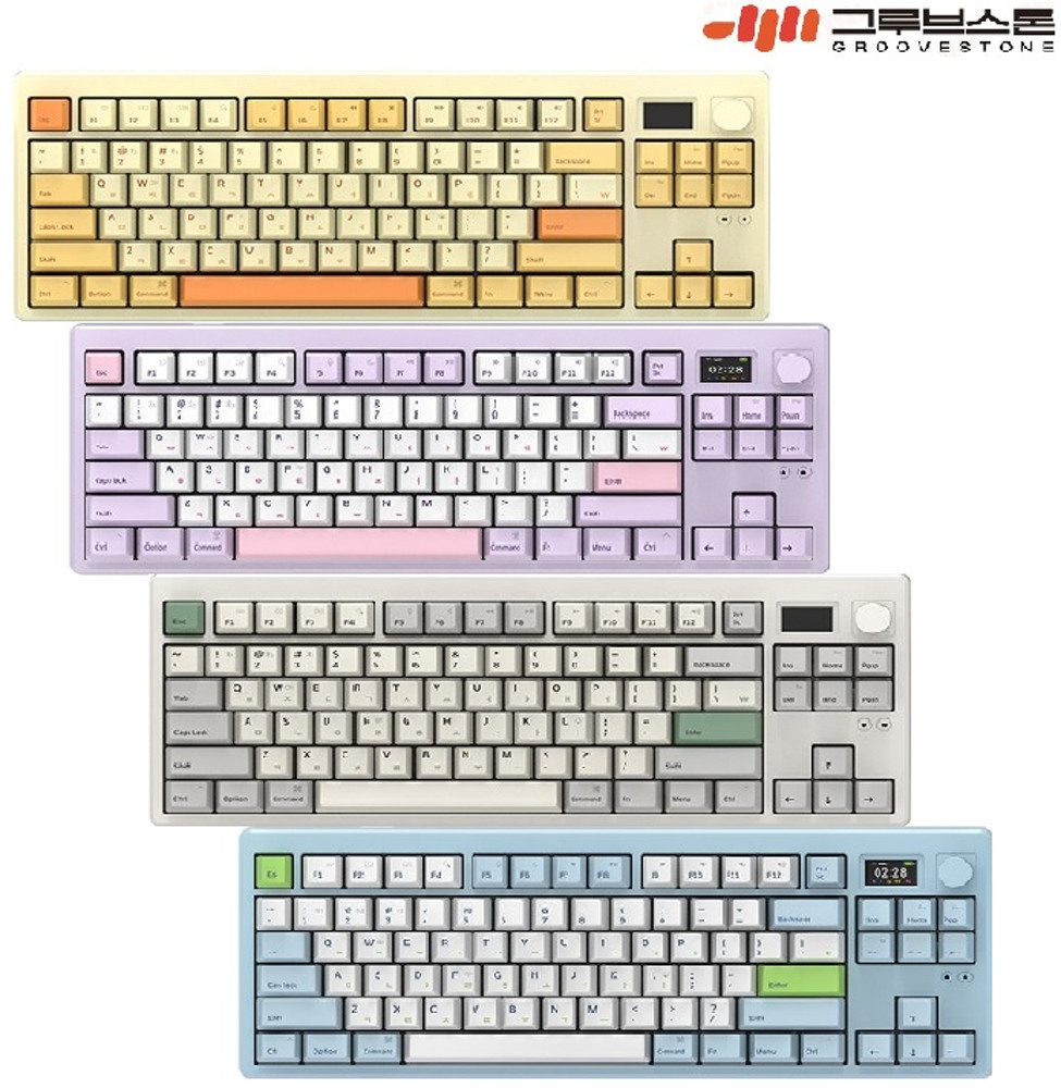 엠스톤 엠스톤 그루브스톤 GS85 청축 45g 표준윤활 유무선 LED 텐키리스 기계식 키보드 - 위시버킷