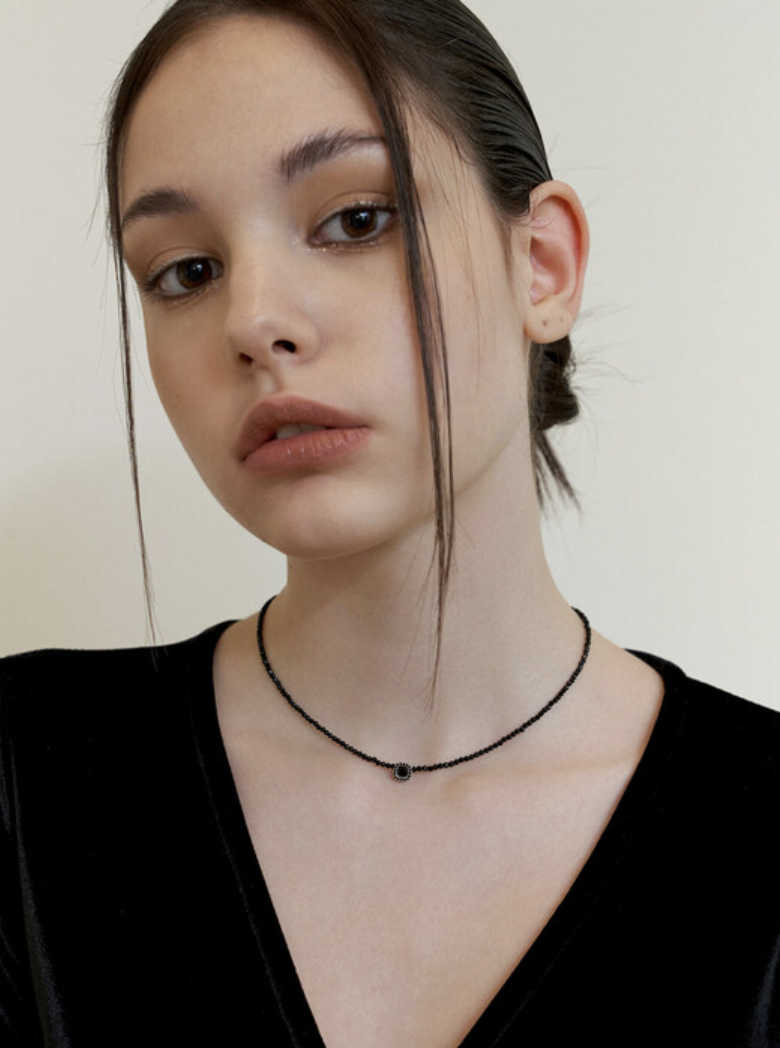 카인더베이비 antique black cubic necklace - 위시버킷