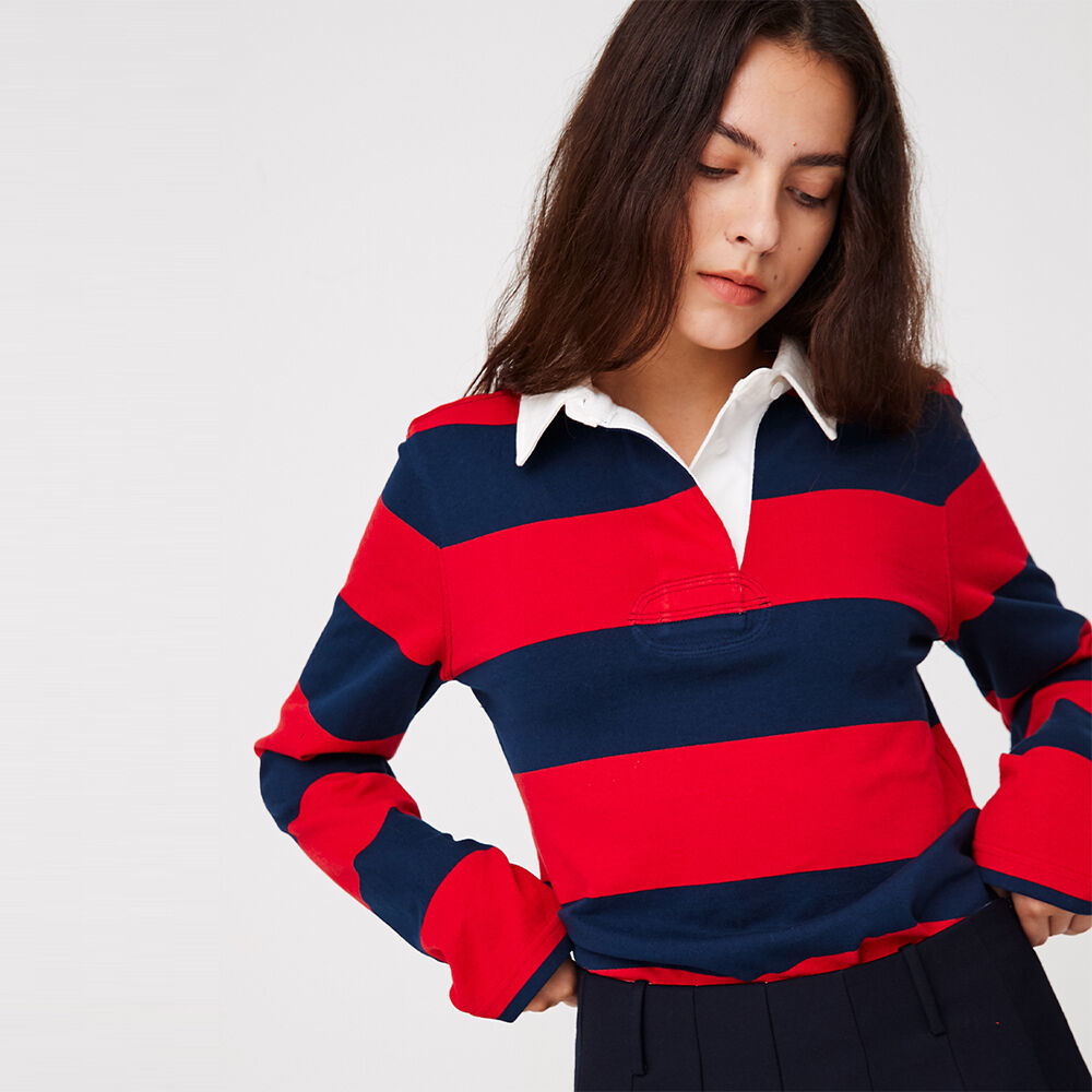 문선 Stripe Rugby Shirt / Red Stripe - 위시버킷