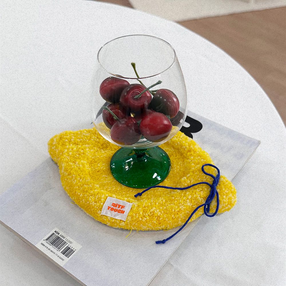 키프터치 Blue ribbon lemon Tufting coaster - 위시버킷
