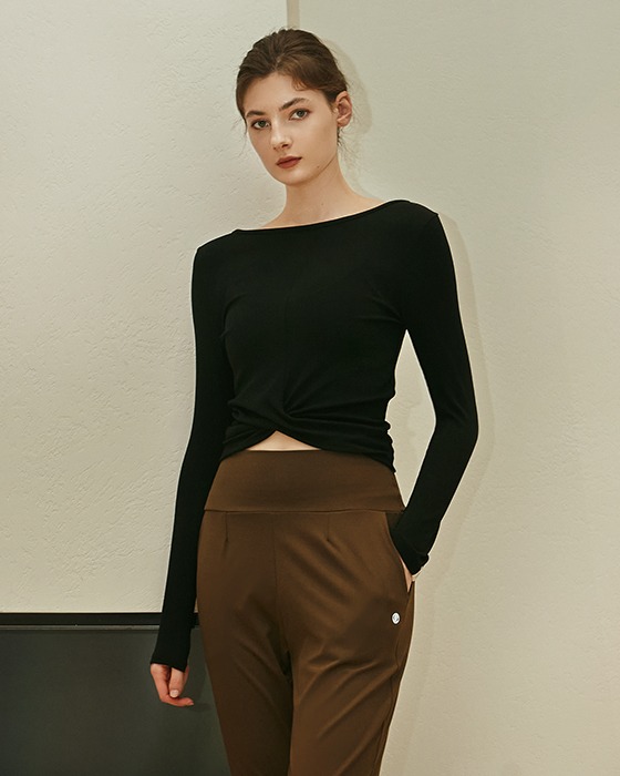 데비웨어 릴리즈 꼬임 롱슬리브DEVI-T0095-블랙 - 위시버킷