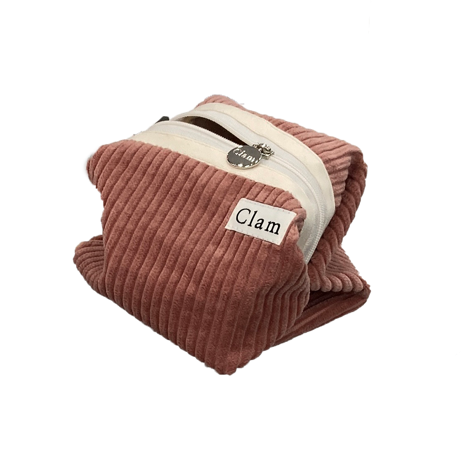 클램 Clam round pouch _ Corduroy mist pink - 위시버킷