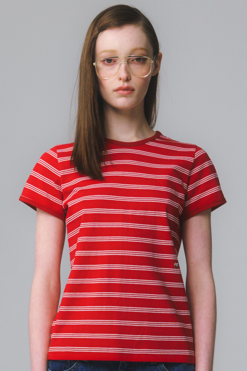 문선 Marine Stripe Baby Ringer T / Marine Red - 위시버킷
