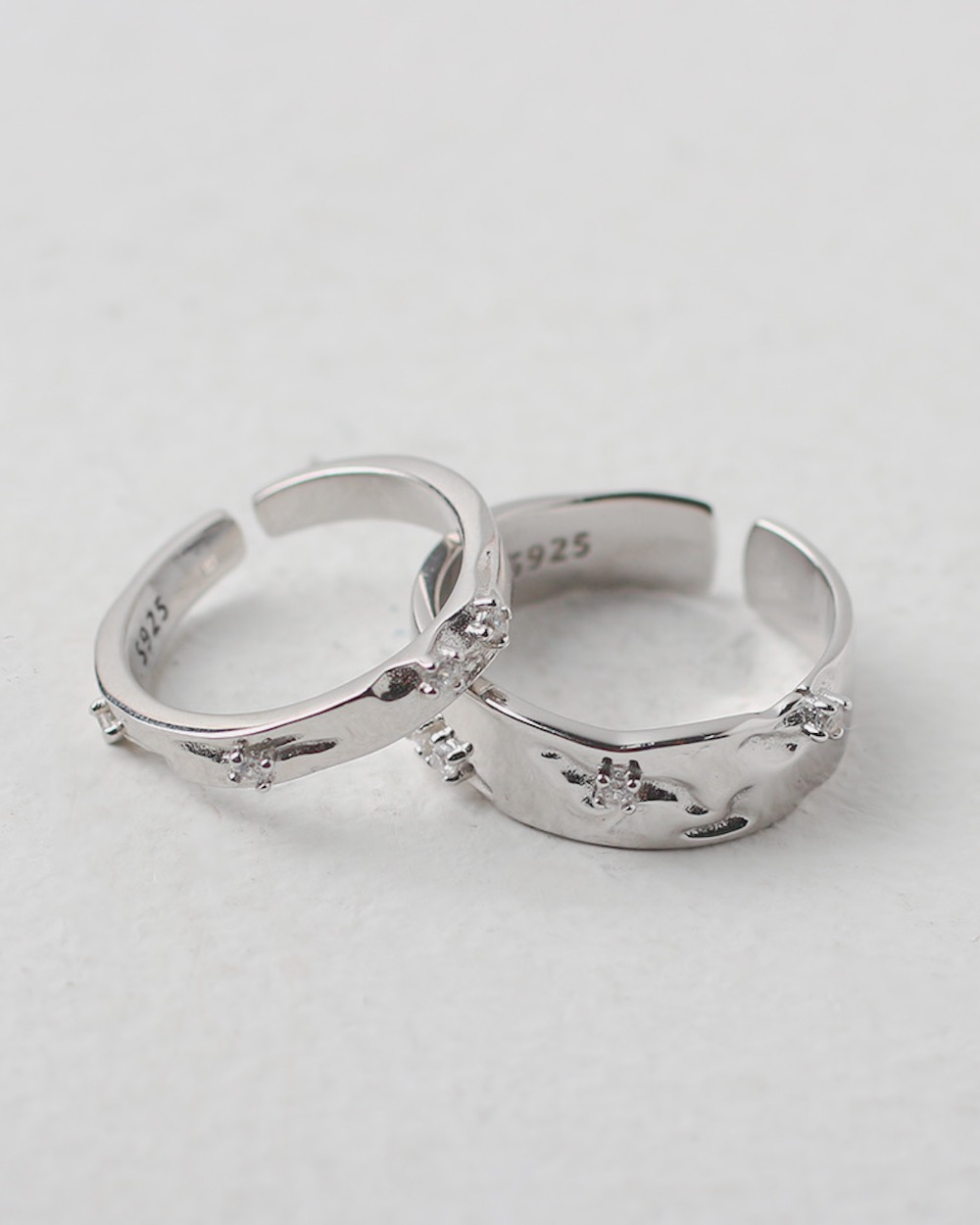 고오리 [Silver925] Cubic Line Open Ring - 위시버킷