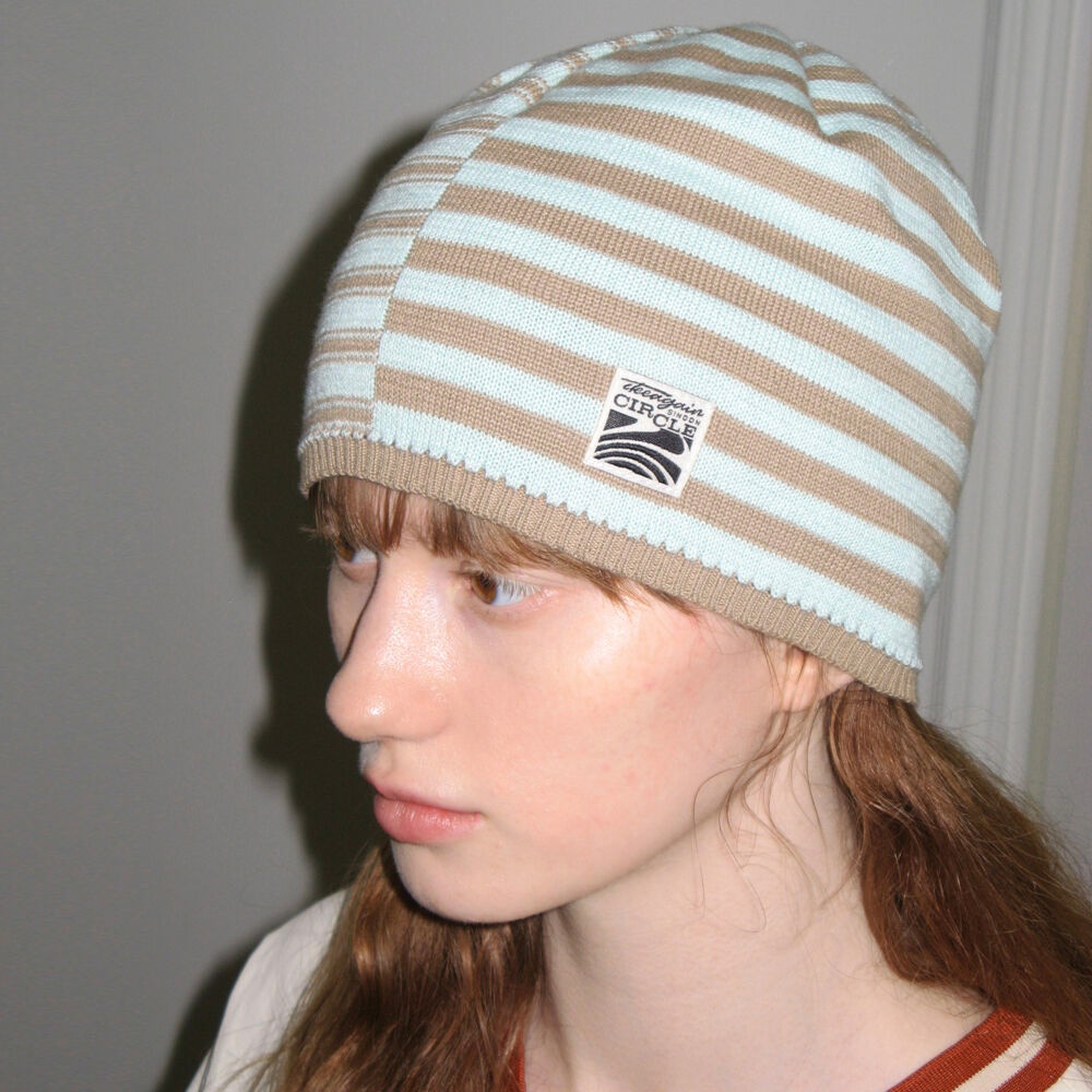 시눈 STRIPE COLOR BLOCK BEANIE (MINT) - 위시버킷