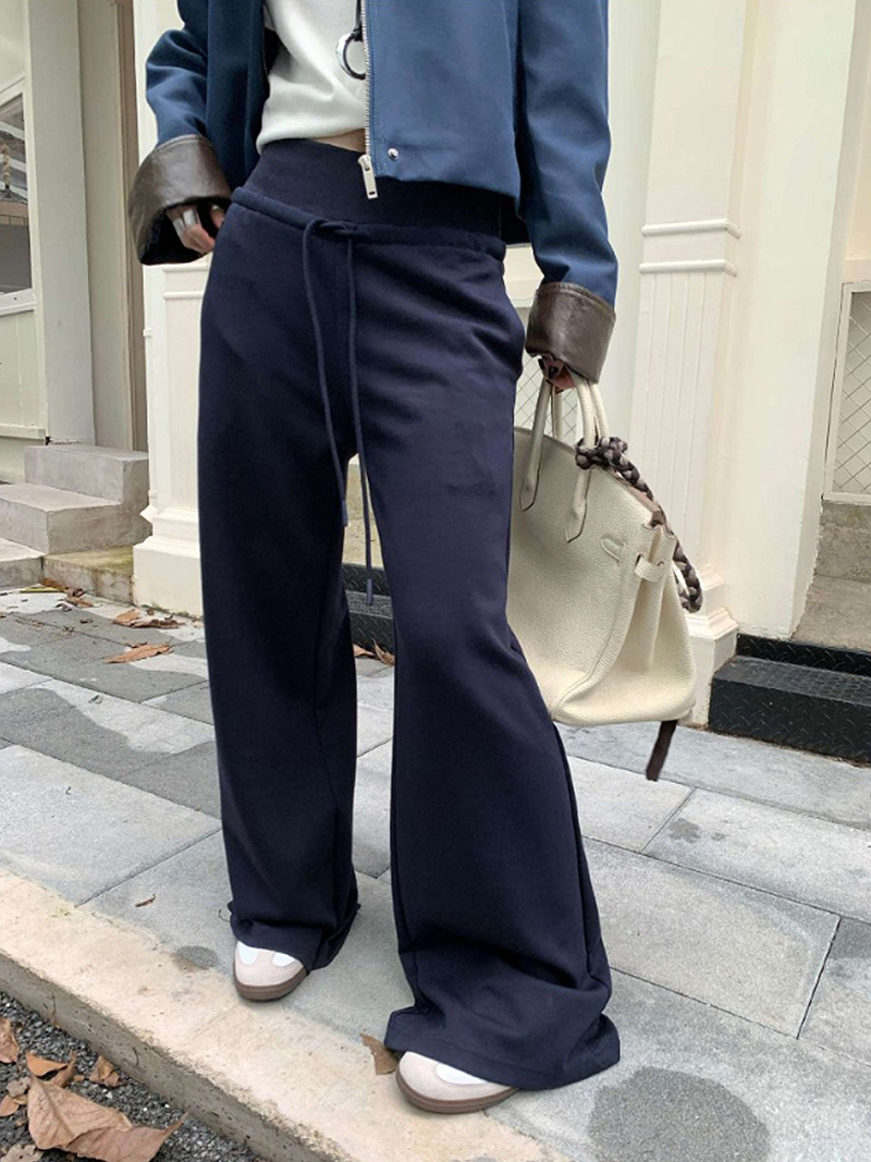 크루디 Low-rise Plain Long Wide Training Pants (3Color) - 위시버킷