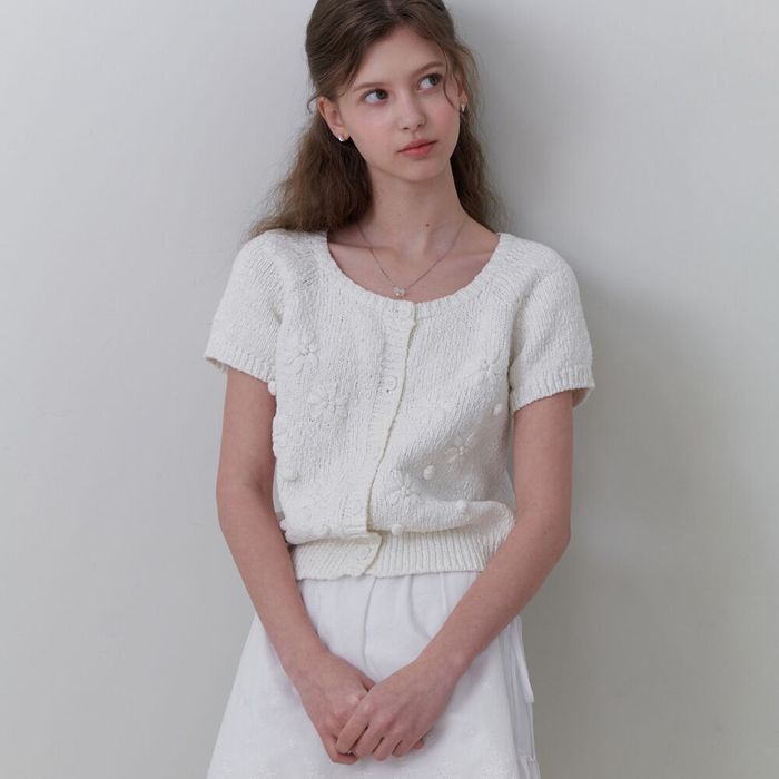 리엘 Suzan half cardigan (white) - 위시버킷