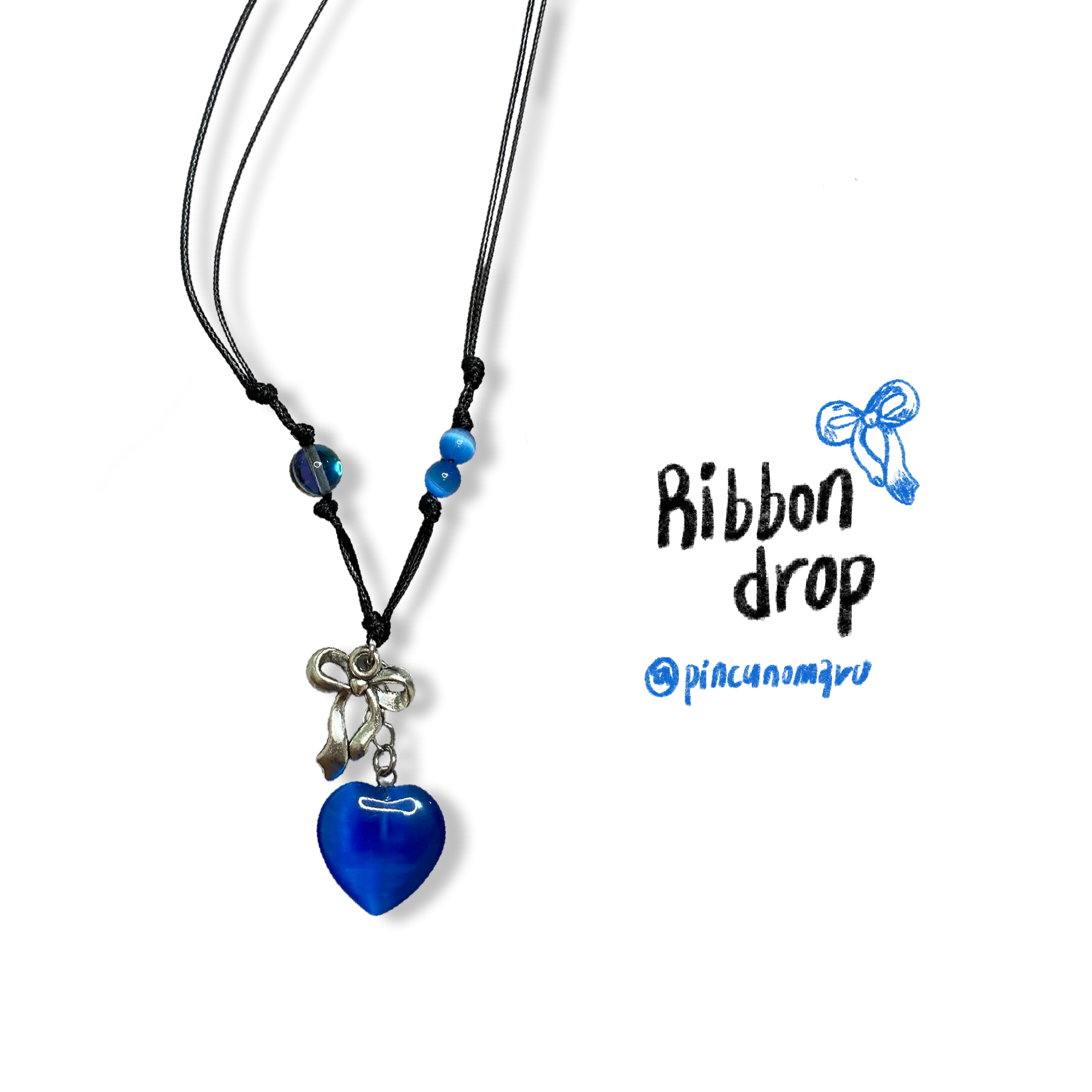 핀쿠노마루 Ribbon drop (blue) - 위시버킷