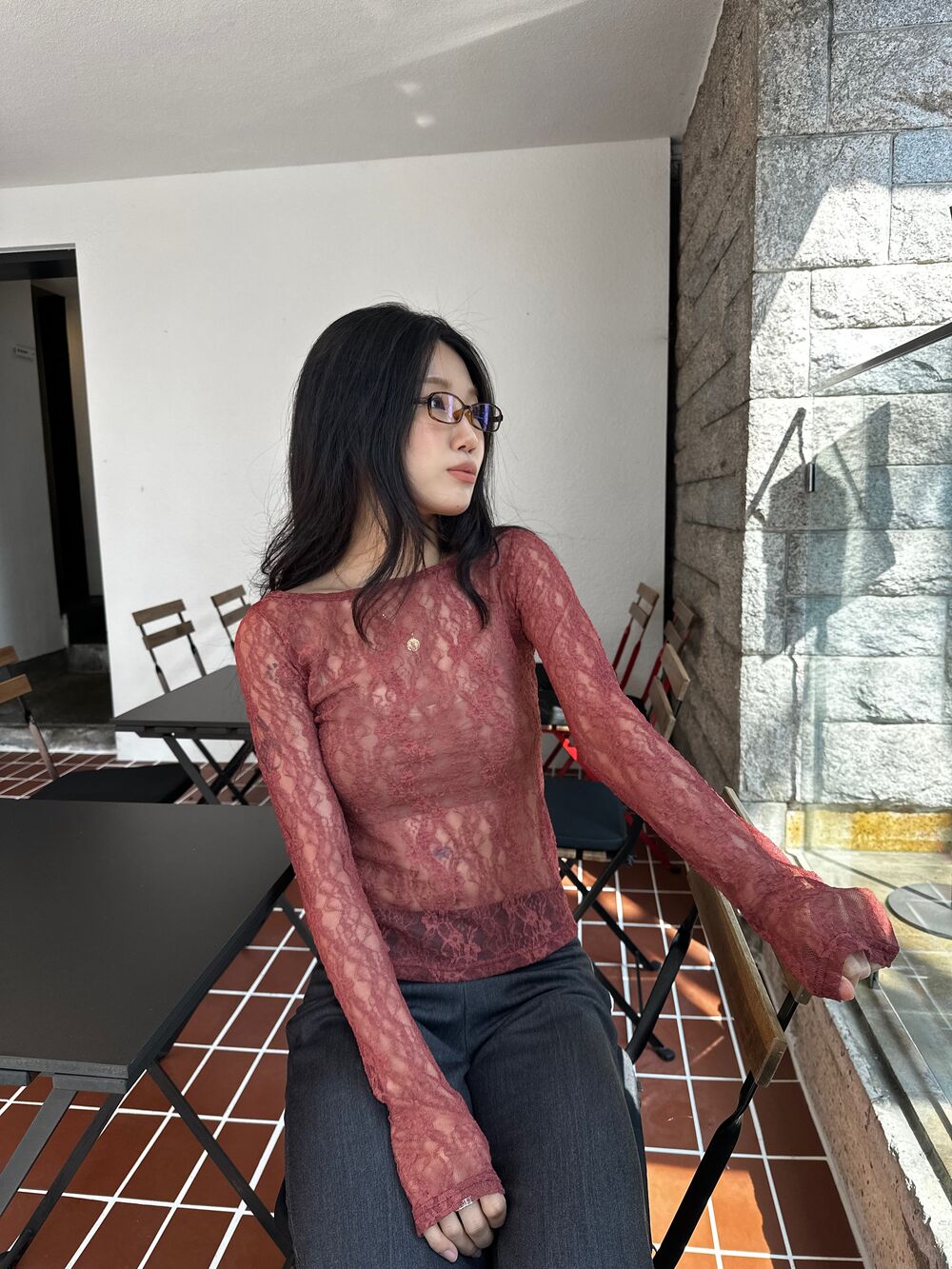 넛쉘 MELLY TEE - burgundy - 위시버킷