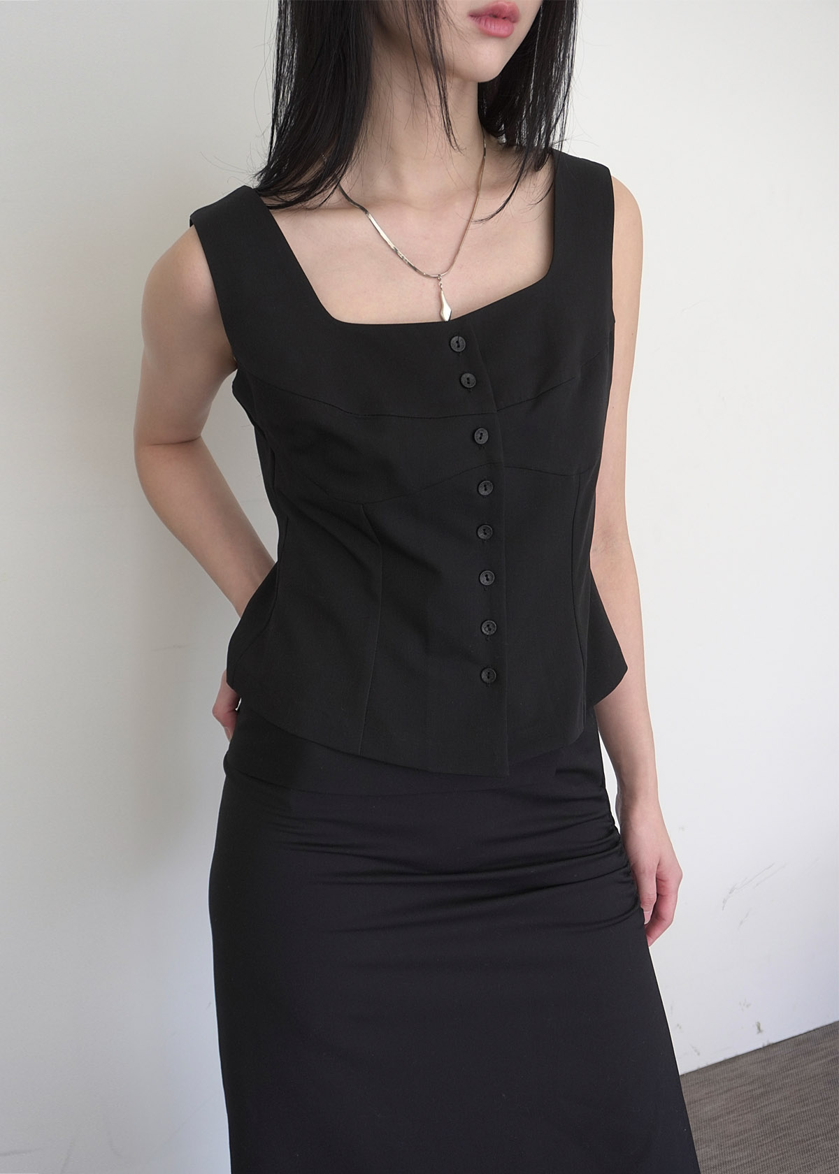 랩트 RAPT Square Bustier BL Sleeveless (2Color) - 위시버킷