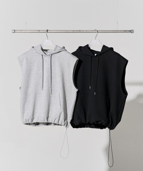 제로 String Hood Sweat Vest [2 Colors] - 위시버킷