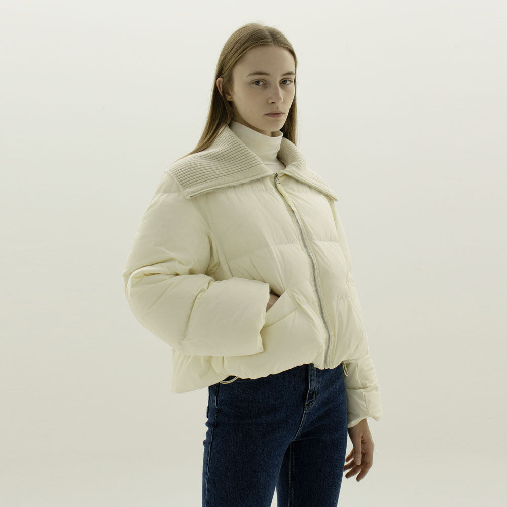 원스스탠다드 Sailor Knit Duck Down Short Padding Jumper_ivory - 위시버킷