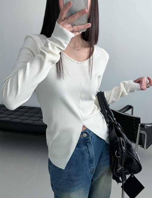 로웨어 golgi slit layered tee - 위시버킷