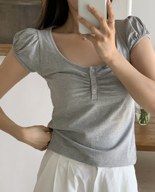 오픈잇히어 snap puff top (3colors) - 위시버킷