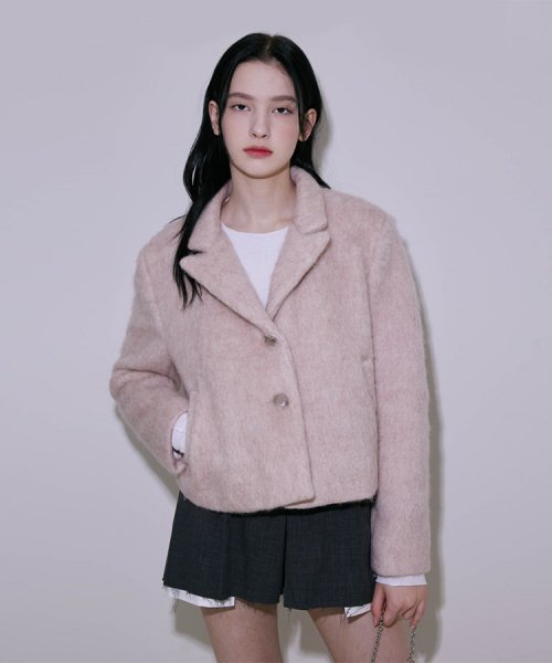 로제프란츠 Angora Crop Jacket [Pink] - 위시버킷