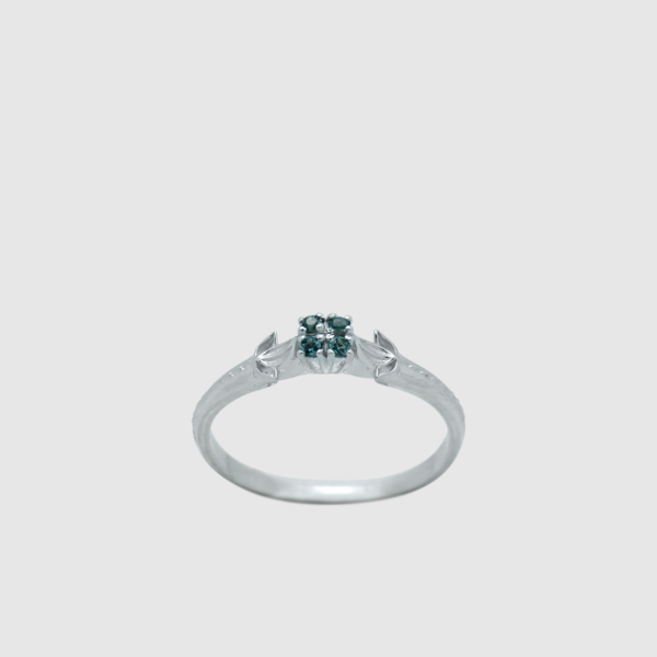 뮤제아르 Square leaf miss ring(green tourmaline) 스퀘어 리프 미스링(그린 투어멀린) - 위시버킷