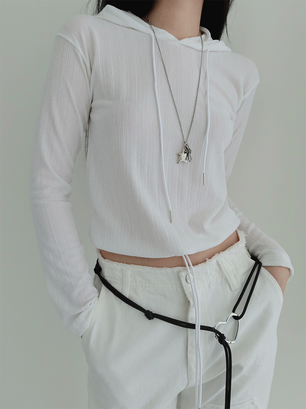 브롱킴 SLIM FIT STRING HOOD TOP - 위시버킷