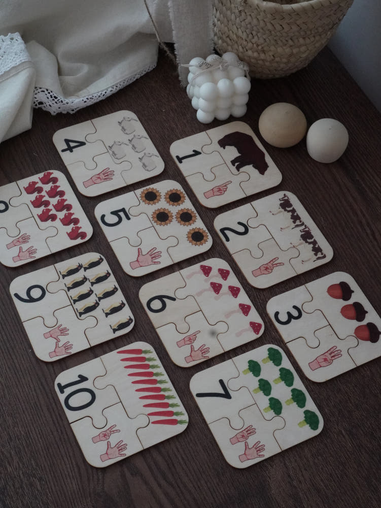 감성부부마켓 Number Counting Puzzle 숫자퍼즐 수세기교구 수학교구 수학놀이 - 위시버킷