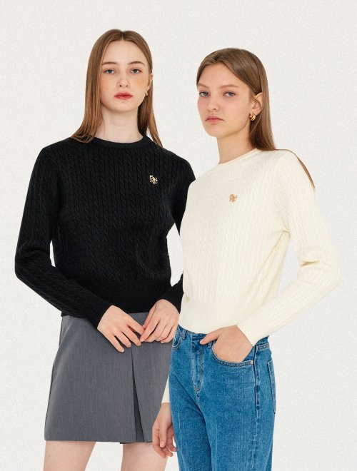 제너럴아이디어 WOMAN GNRL 에센셜 케이블 풀오버 [4COL] / WBC1L05503 - 위시버킷