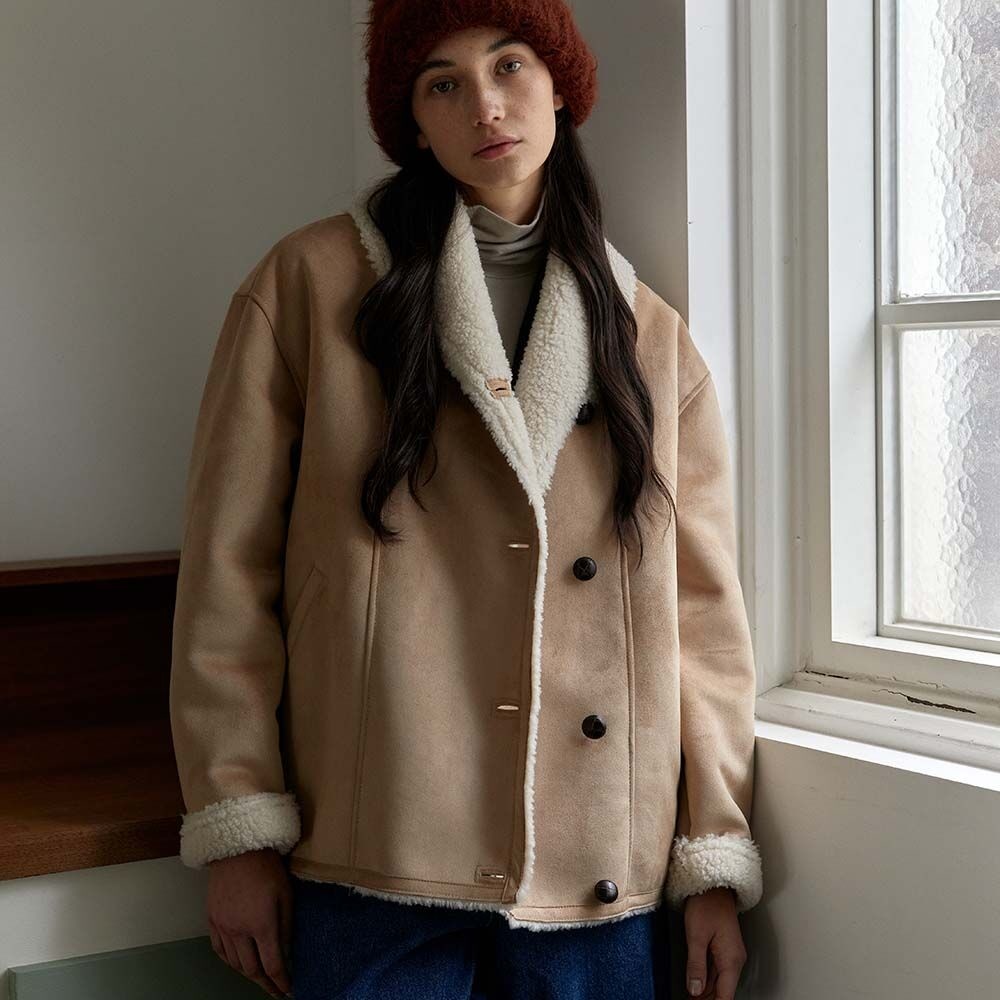 킬루엣 eco shearing warmy jacket-beige - 위시버킷