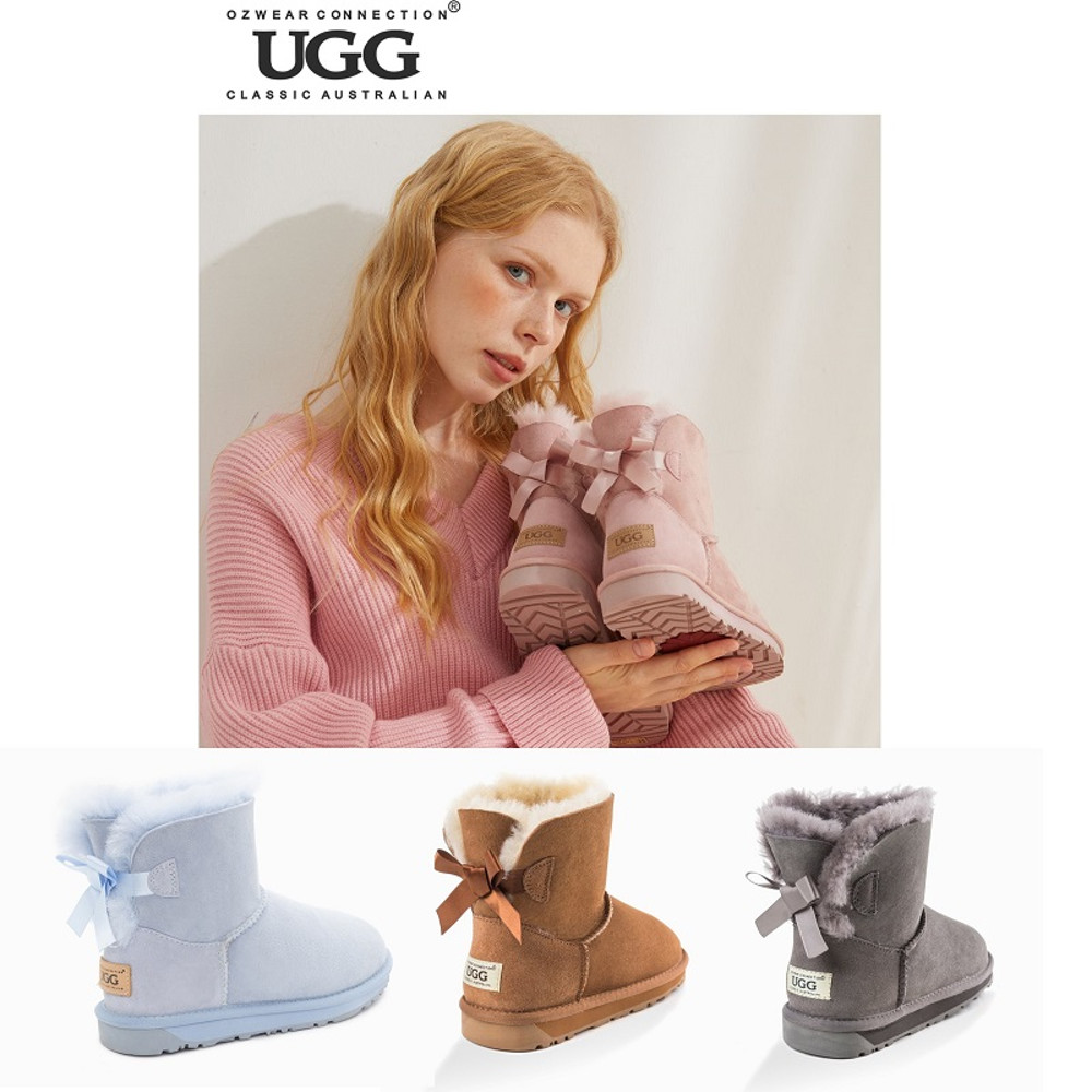 오즈웨어 오즈웨어 방수 미니 베일리보우 어그부츠 핑크 젠블루 OB365 - 위시버킷