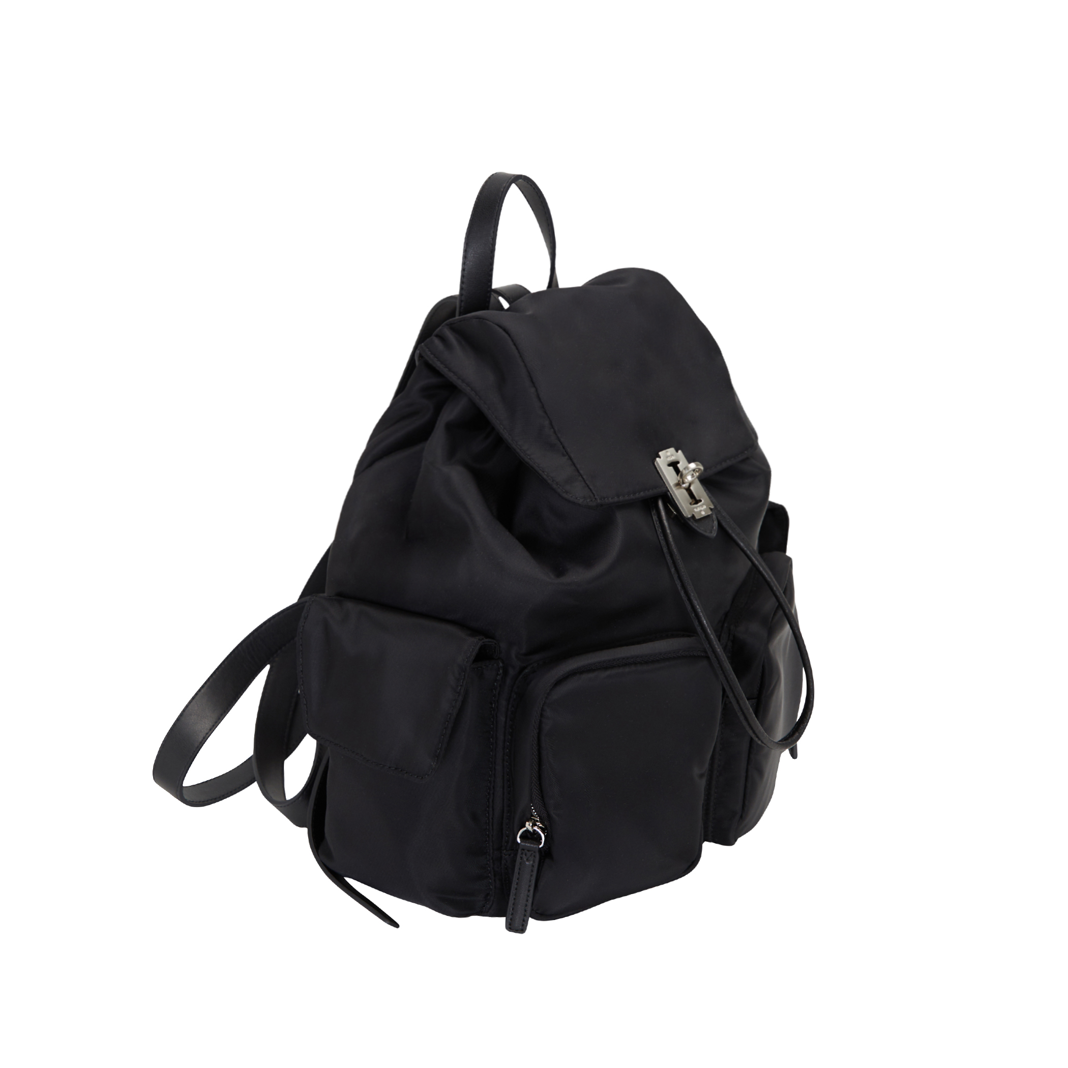 분크 Hey Double Pocket Backpack M 헤이 더블 포켓 백팩 미듐 Black 위시버킷